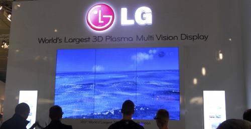 LG speelt vals met 180 inch plasma-tv